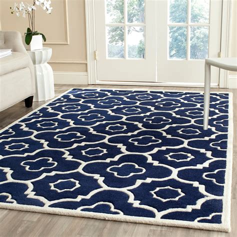 Shop Indoor Safavieh Handmade Moroccan Chatham Dark Blue Ivory Wool