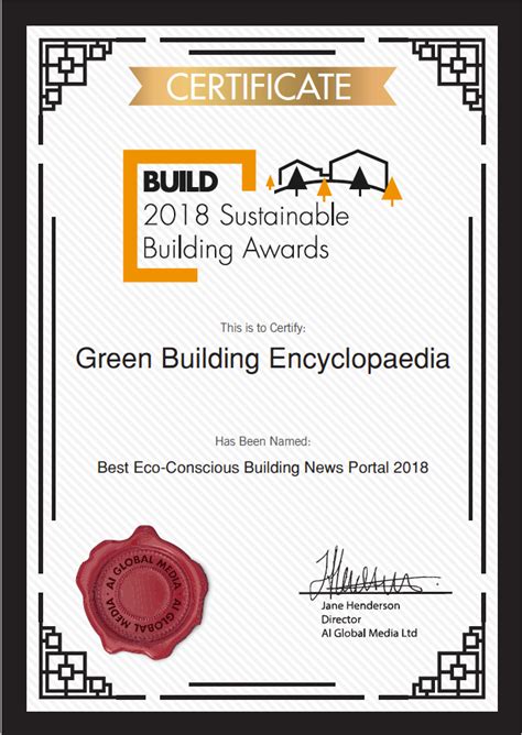 Build 2018 Sustainable Building Awards Green Building Encyclopaedia