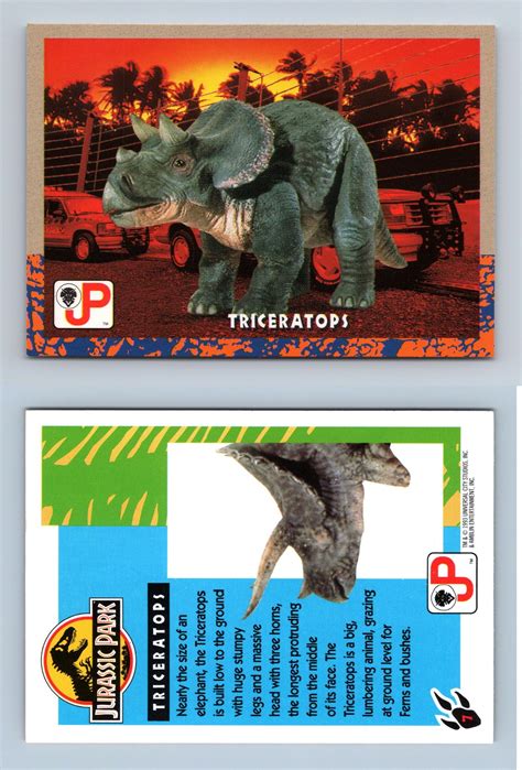 Triceratops 7 Jurassic Park 1993 Topps Trading Card