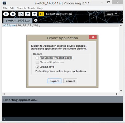 java convert processing sketch into executable stack