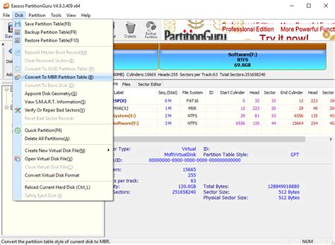 fix the selected disk is of the gpt partition style eassos