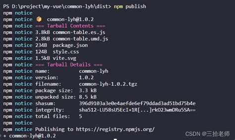 vue3 vite自定义封装vue element ui 表格组件，发布到npm包的全过程。 三拾老师的博客 csdn博客