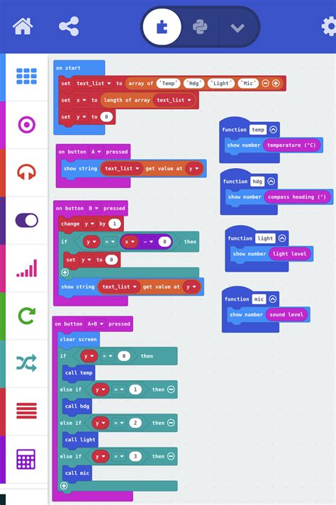 github bazbt3 microbit sensors a makecode project to display values