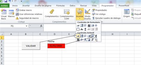 validar fecha en textbox y grabar los datos en una hoja de excel