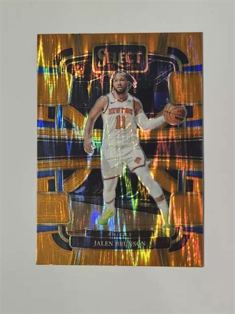 Jalen Brunson 2023 24 Panini Select Orange Flash Prizm 7 New York