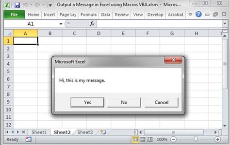 excel vba msgbox message box macro