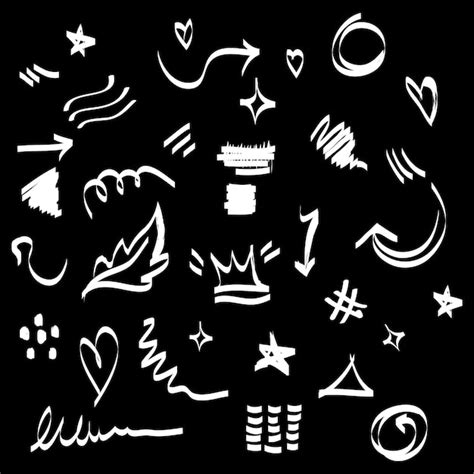 Coleção Desenhada à Mão Vetorial De Elemento De Design Doodle Uso De