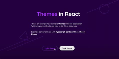 themes in react with typescript context api react hooks css variables