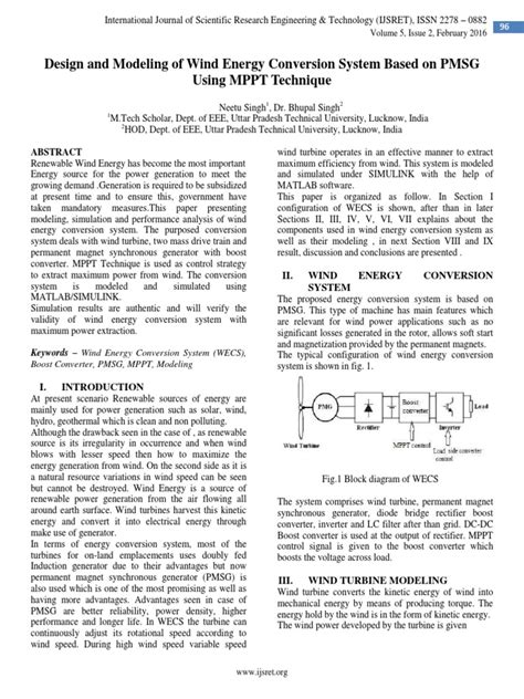 Design And Modeling Of Wind Energy Conversion System Based On Pmsg
