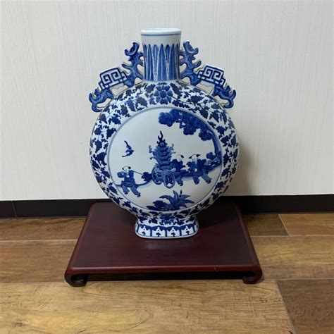 Yahoo オークション 中国美術 大明成化年製 花瓶 花器 色絵 染付 花