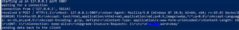 python how to send a string from a user form to a server