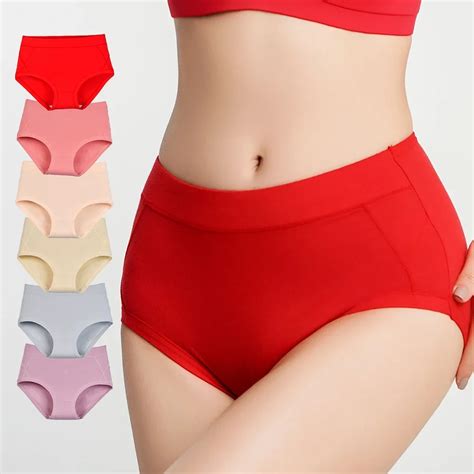 3pcs Lot Cotton Panties For Women Plus Size Briefs Mid Waist Panties