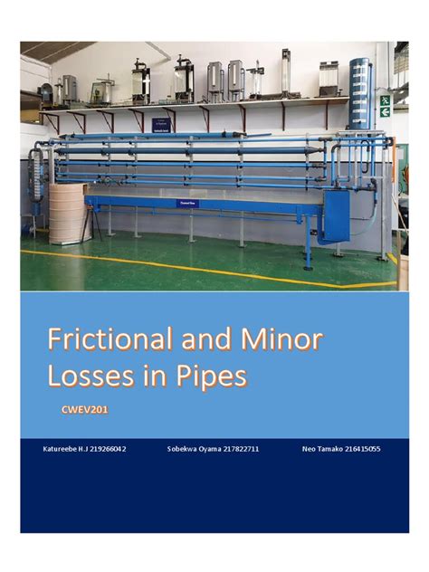 Analysis Of Frictional And Minor Losses In A 63mm Upvc Pipe Pdf