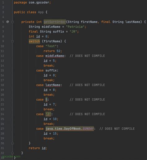mệnh đề switch case trong java gp coder lập trình java