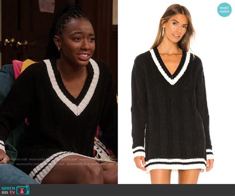 Wornontv Whitneys Black Striped Trim Sweater Dress On The Sex Lives