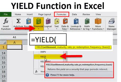 yield function in excel formula examples how to use yield