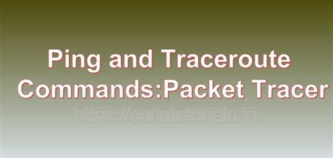 The Purpose Of Ping And Traceroute Commands In Packet Tracer Ccna