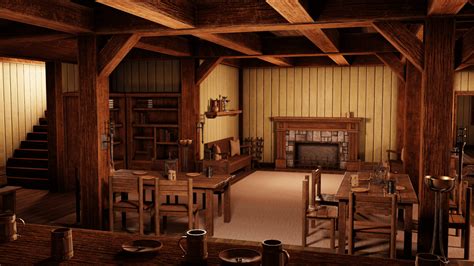 artstation medieval inn game assets