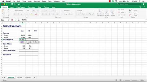 function anatomy microsoft excel for mac basic
