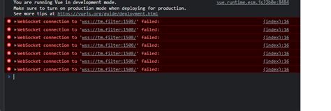 javascript websocket connection to wss tm filter 1508 failed