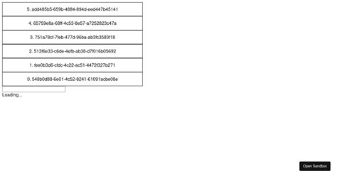react easy infinite scroll hook virtualized forked codesandbox