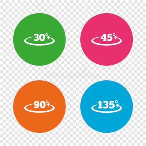 Angle Degrees Icons Geometry Math Signs Stock Vector Illustration
