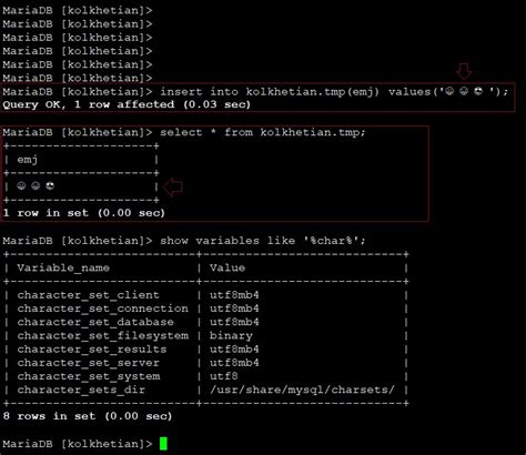 mysql mariadb incorrect string value error with utf8mb4 encoding