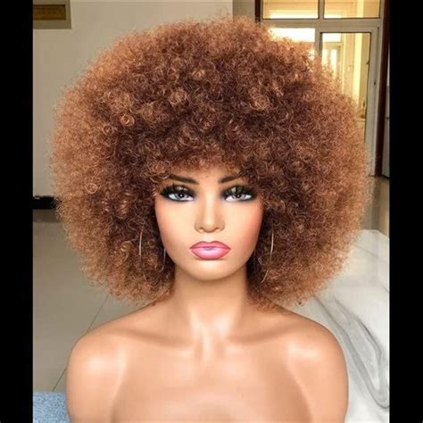 Hihoo Short Afro Wig With Bangs For Black Women Afro Kinky Curly Wig