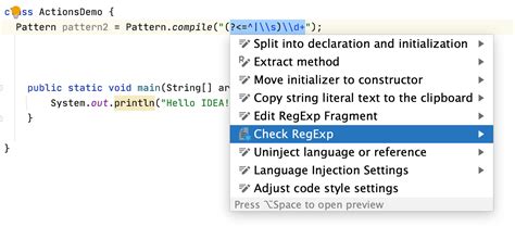 regular expression syntax reference intellij idea documentation