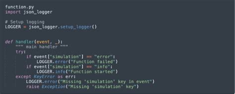 aws lambda python logging lumigo