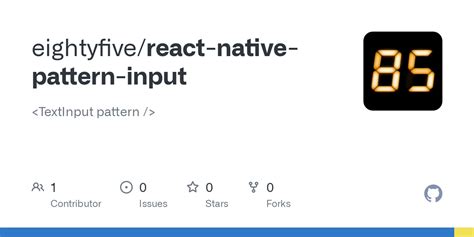 github eightyfive react native pattern input