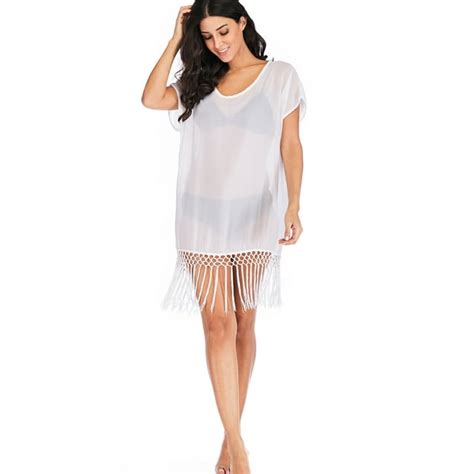 Sayfut Sexy Women Beach Bikini Cover Up Chiffon Tassel Swimsuit