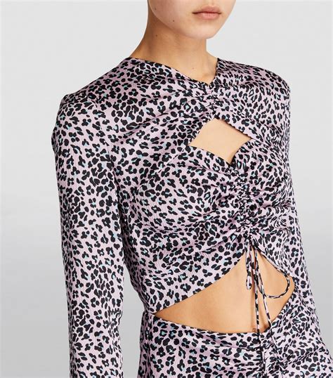 Maje Leopard Print Cut Out Midi Dress Harrods Mx
