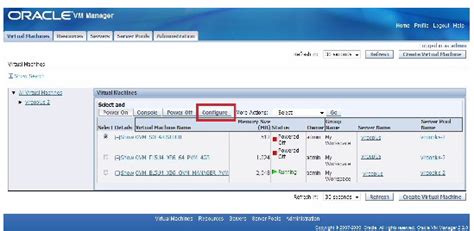 configuring the preinstalled oracle vm software