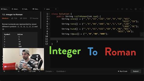 leetcode coding problem integer to roman youtube
