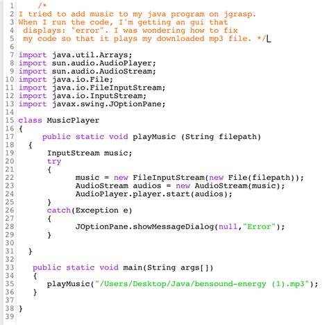 add mp3 file to java stack overflow