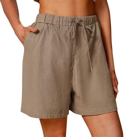 Labakihah Shorts For Women Women Casual Solid High Waist Cotton And