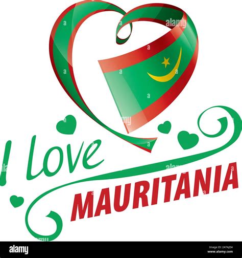 National Flag Of The Mauritania In The Shape Of A Heart And The