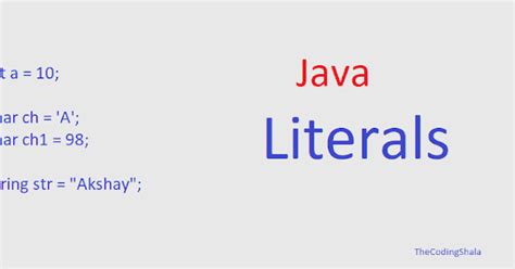 java literals the coding shala
