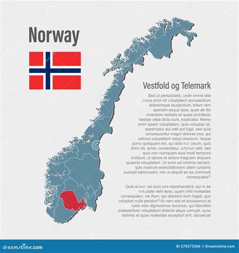 Vector Map Norway Region Vestfold Og Telemark Stock Illustration