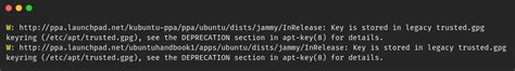 how to resolve the apt key deprecation warning when updating a system