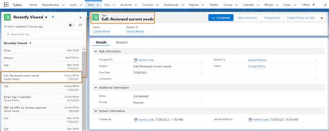 manage your tasks events and email unit salesforce trailhead