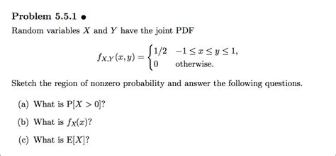 solved problem 5 5 1 random variables x and y have the