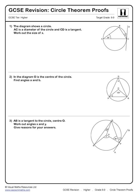 Circle Theorems Gcse Questions Gcse Revision Questions