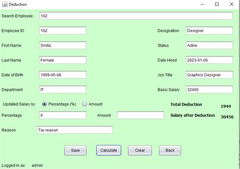 employee payroll management system project in java with source code and