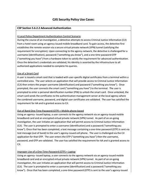 cjis security policy use cases — fbi