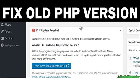 how to tell wordpress which version of php to use