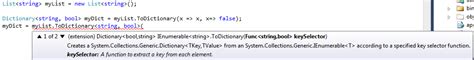 c use list entries as keys for dictionary stack overflow