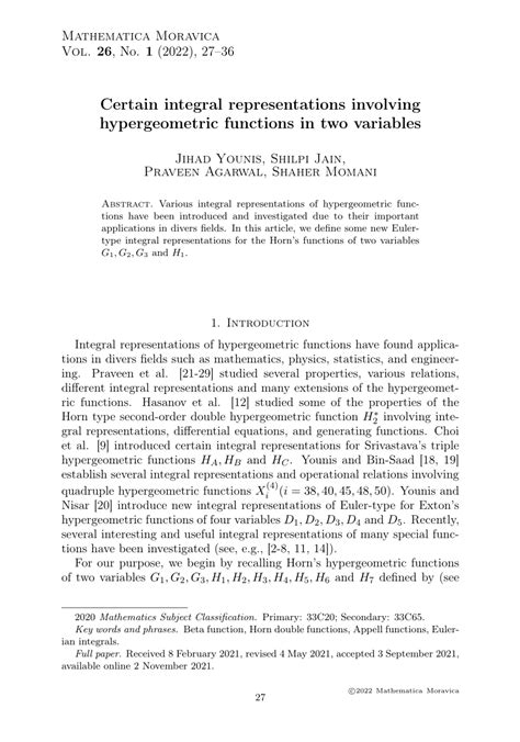 Pdf Certain Integral Representations Involving Hypergeometric