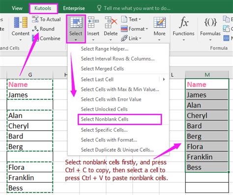 how to copy and paste only non blank cells in excel